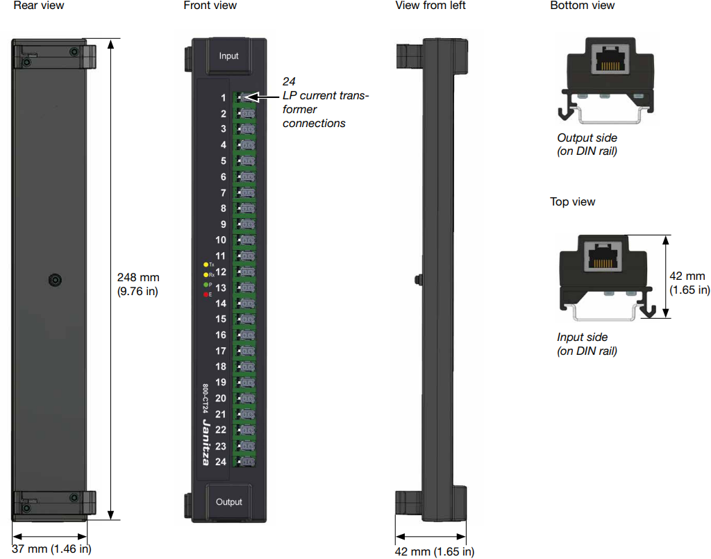800-CT24 | 6x 4 channel current measuring module ../333mV for UMG 800 ...
